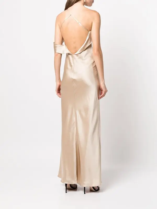 Michelle Mason Bias-cut One-shoulder Gown