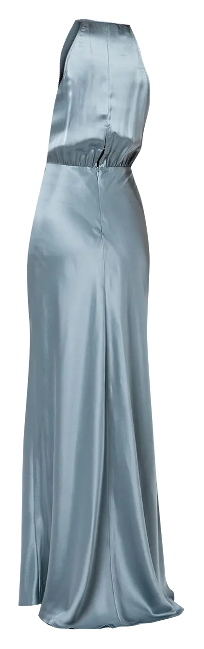 Michelle Mason Draped Halterneck Gown - Blue