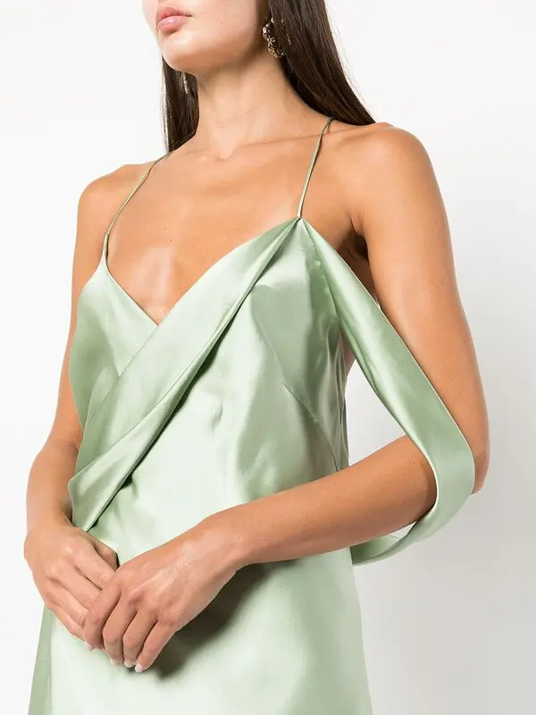 Michelle Mason Cowl-neck Gown - Green