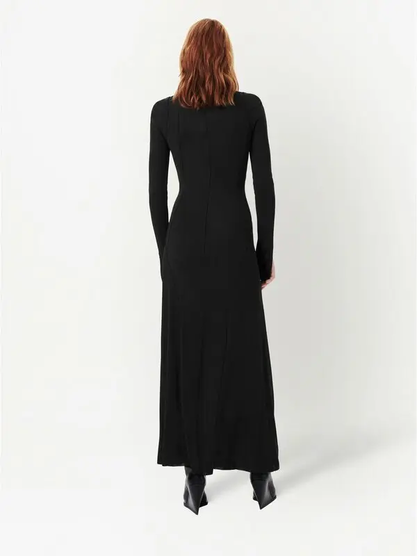 Victoria Beckham Mock Neck Twist Front Maxi Dress