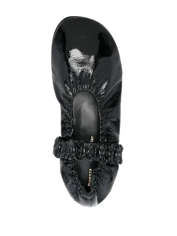 Proenza Schouler Elasticated-strap High-shine Ballerina Shoes