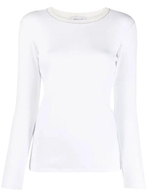 Fabiana Filippi Contrast-trim Sweater - White