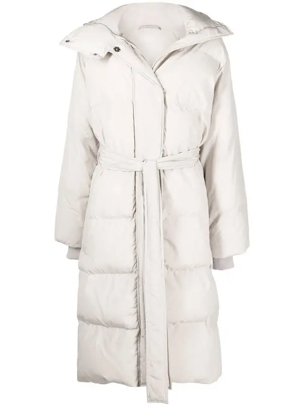 Stella McCartney Funnel-neck Long Puffer Coat - Neutrals