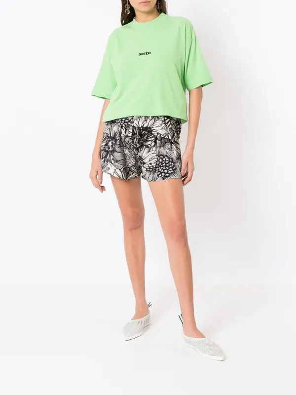 OSKLEN Sunflower-print Ruffled Shorts