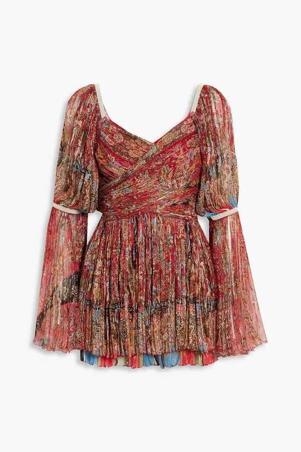 Etro Wrap-effect Printed Silk-crepon Blouse