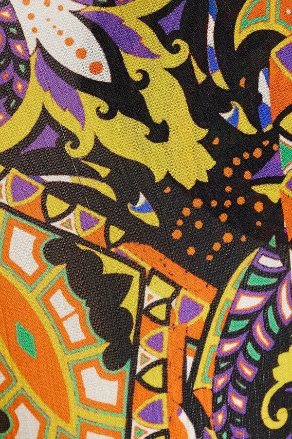 Etro Printed Silk Chiffon Straight-leg Pants
