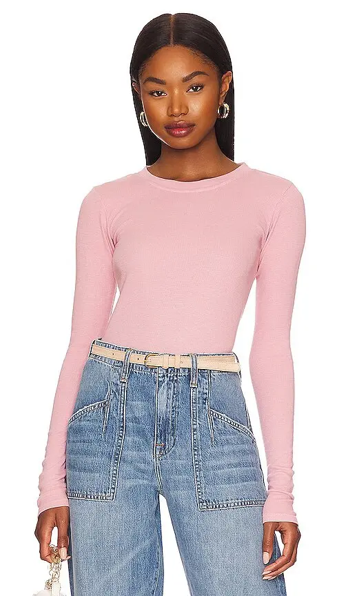 Lamade Long Sleeve Crew Neck Top - Pink Quartz