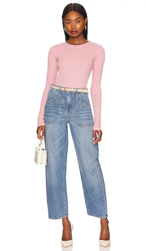 Lamade Long Sleeve Crew Neck Top - Pink Quartz