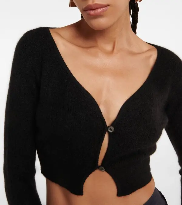 Jacquemus Le Cardigan Alzou Cropped Cardigan - Black