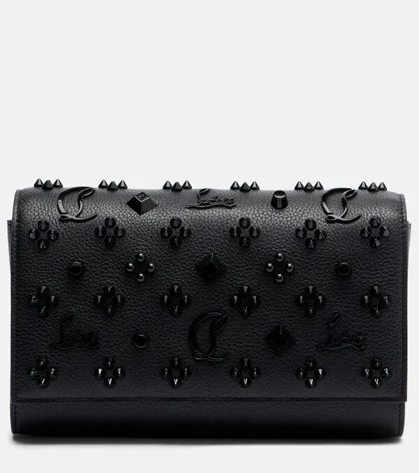 CHRISTIAN LOUBOUTIN Paloma Leather Wallet On Chain - Black