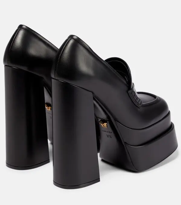 Versace Aevitas Leather Platform Loafer Pumps