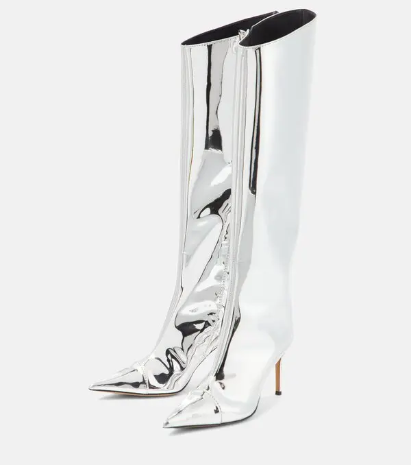 Alexandre Vauthier Alex 105 Metallic Knee-high Boots - Silver