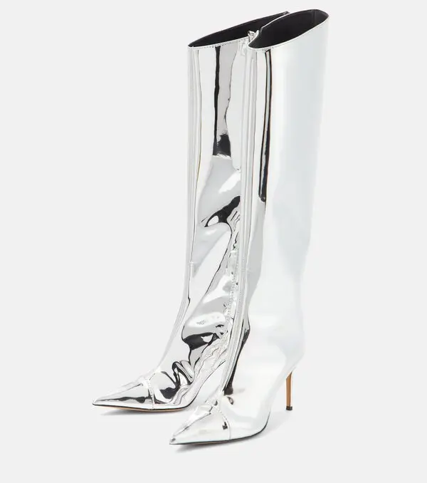 Alexandre Vauthier Alex 105 Metallic Knee-high Boots - Silver
