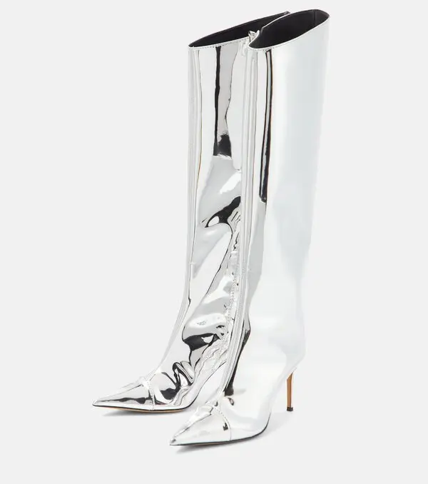Alexandre Vauthier Alex 105 Metallic Knee-high Boots - Silver