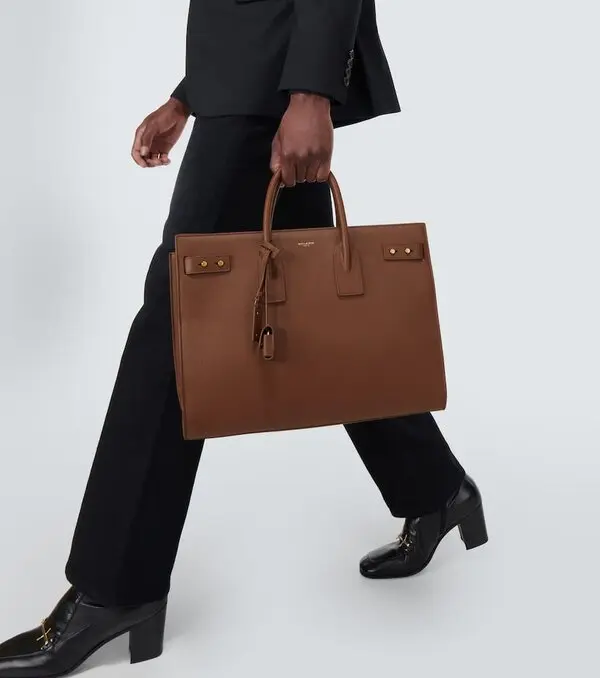 Saint Laurent Sac De Jour Thin Large Leather Tote Bag