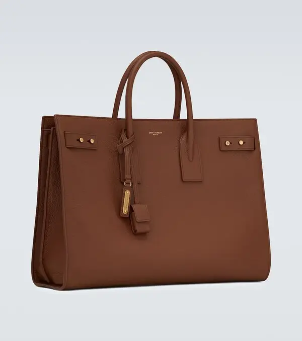Saint Laurent Sac De Jour Thin Large Leather Tote Bag