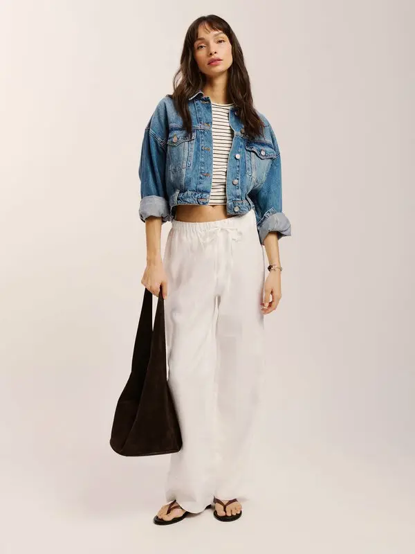 REFORMATION Olina Linen Short Pant - Ivory