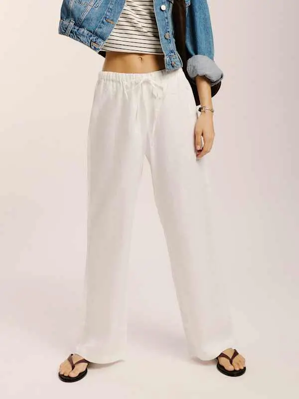 REFORMATION Olina Linen Short Pant - Ivory