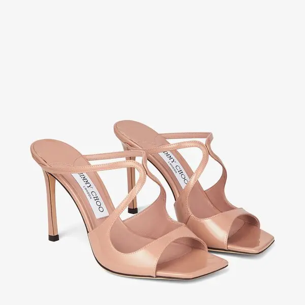 JIMMY CHOO Anise 95 Patent Leather Mules - Ballet Pink
