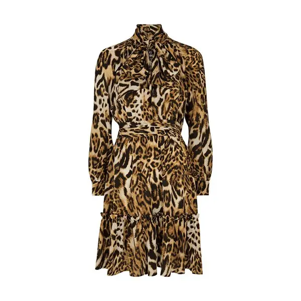 Moschino Print Silk Crepe De Chine Dress