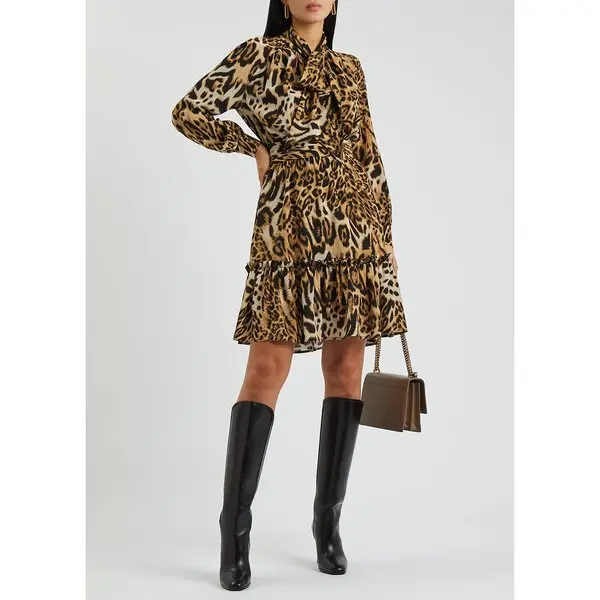 Moschino Print Silk Crepe De Chine Dress