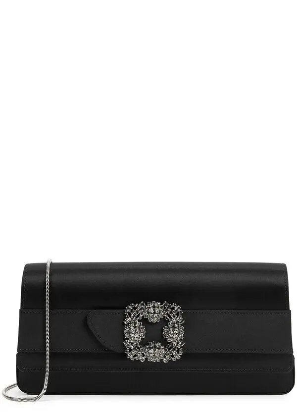 Manolo Blahnik Gothisi Embellished Satin Clutch