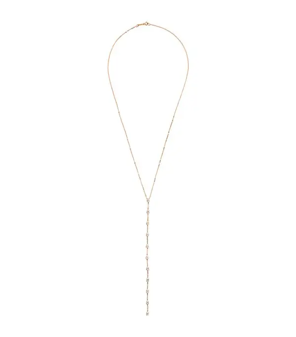 ANITA KO Diamond And Lariat Necklace - Rose Gold