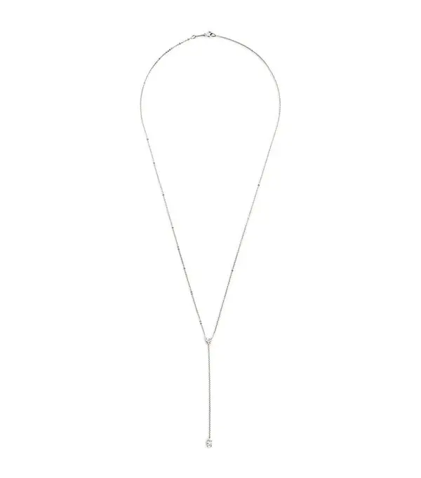 ANITA KO Gold And Diamond Heart Lariat Necklace - White