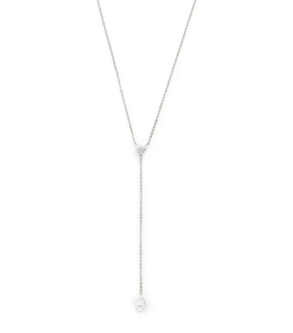 ANITA KO Gold And Diamond Heart Lariat Necklace - White