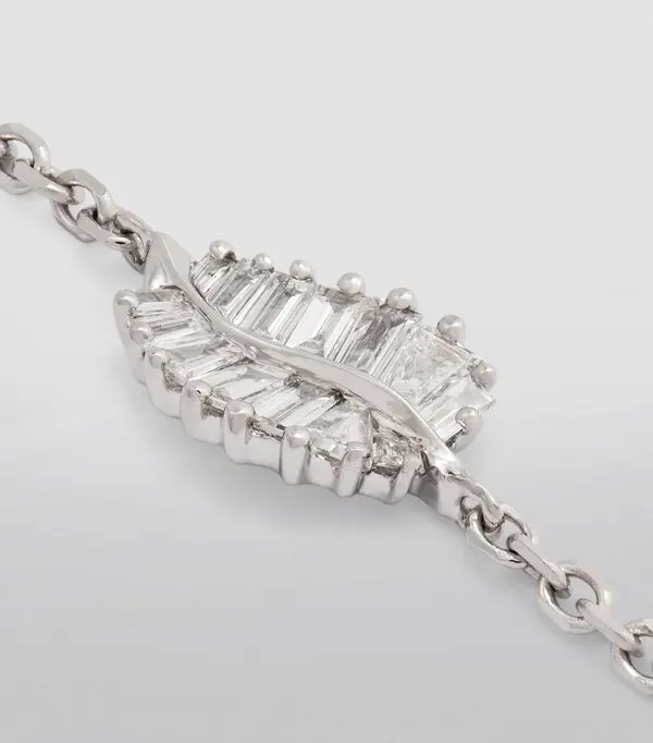 ANITA KO Leaf Motif Diamond Bracelet - White