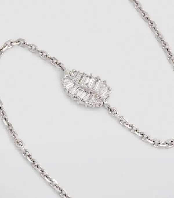 ANITA KO Leaf Motif Diamond Bracelet - White