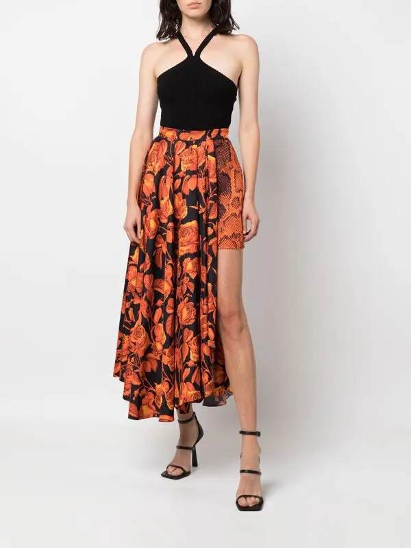 Roberto Cavalli Printed Silk Skirt