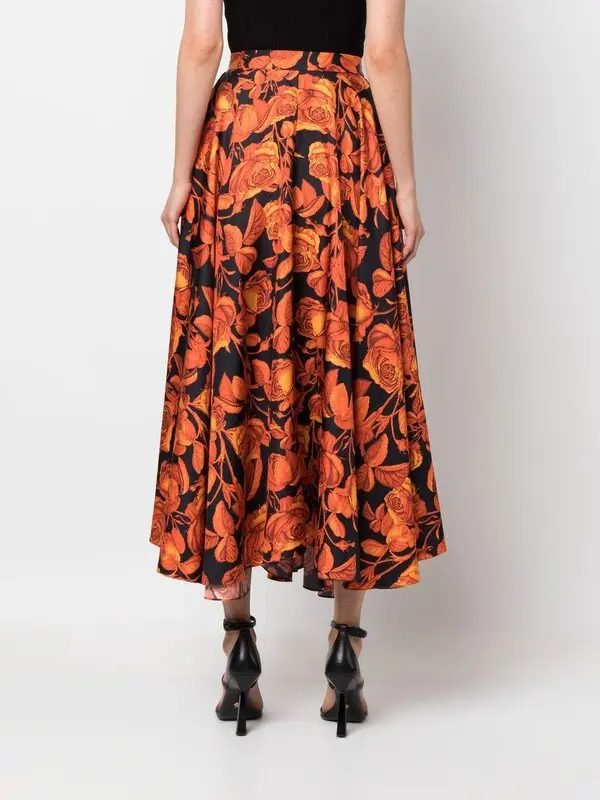 Roberto Cavalli Printed Silk Skirt