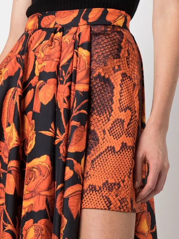 Roberto Cavalli Printed Silk Skirt