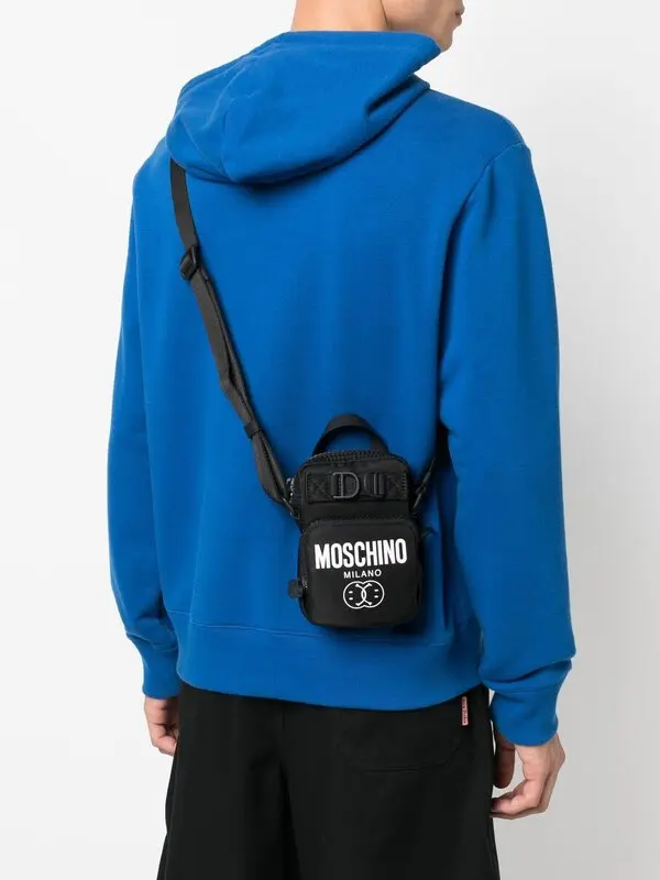Moschino Print Zip-up Shoulder Bag