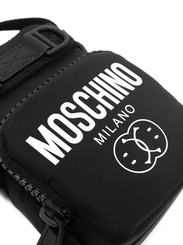 Moschino Print Zip-up Shoulder Bag