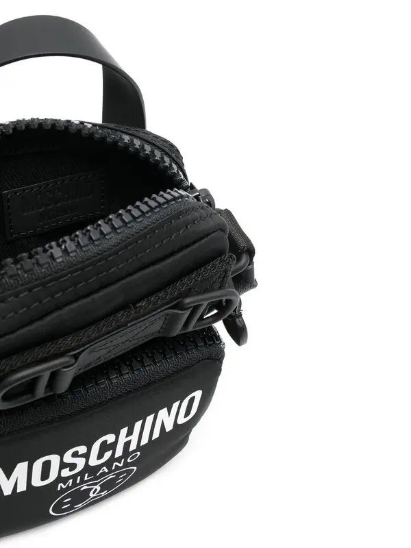 Moschino Print Zip-up Shoulder Bag