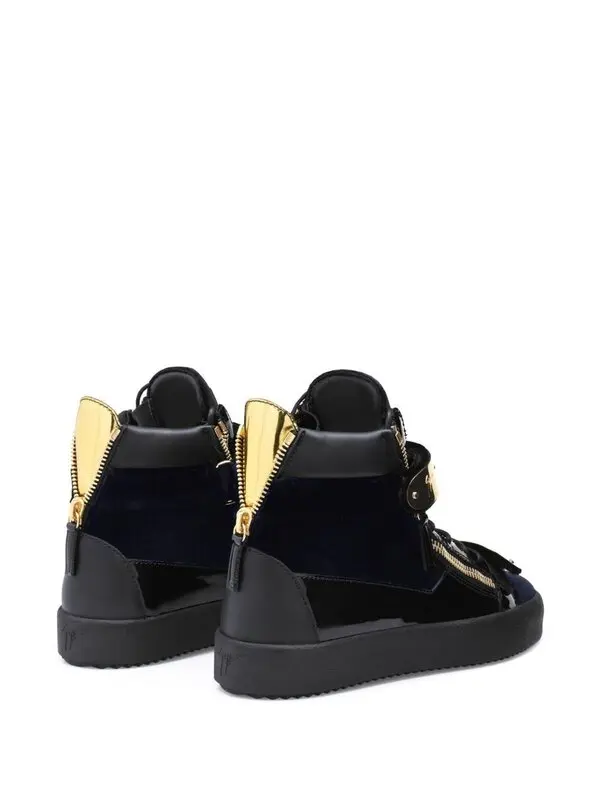 GIUSEPPE ZANOTTI Coby Velvet Mid-top Sneakers - Black