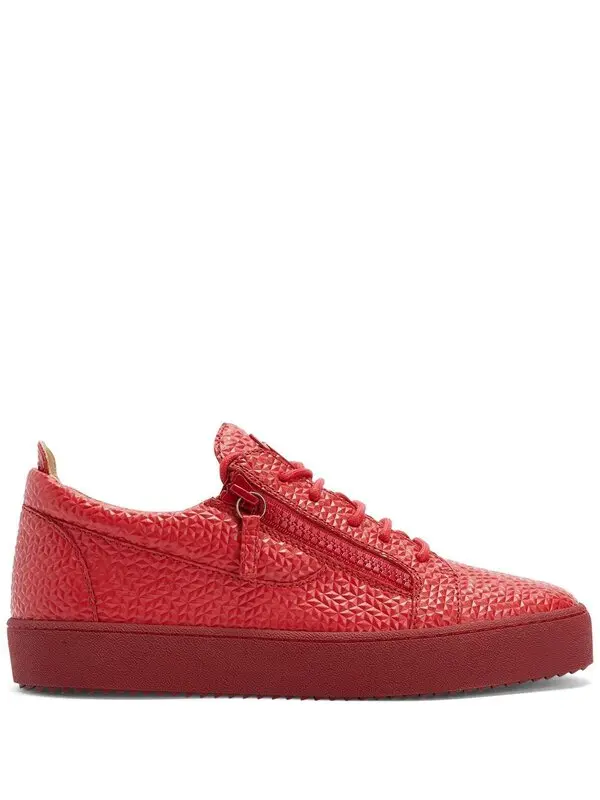 GIUSEPPE ZANOTTI Frankie Double-zip Low-top Sneakers - Red