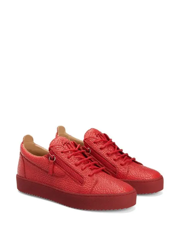 GIUSEPPE ZANOTTI Frankie Double-zip Low-top Sneakers - Red