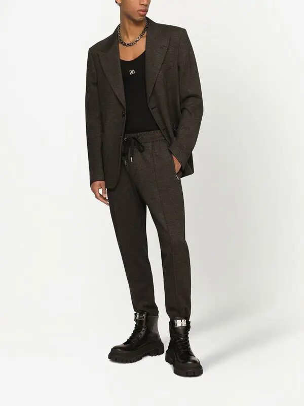 Dolce & Gabbana Check-print Joggers - Grey