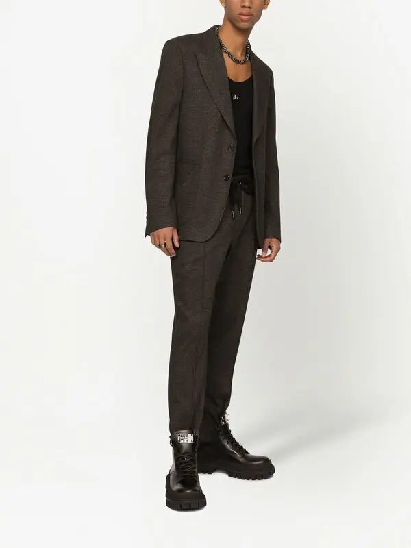 Dolce & Gabbana Check-print Joggers - Grey