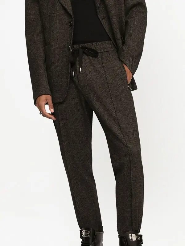 Dolce & Gabbana Check-print Joggers - Grey