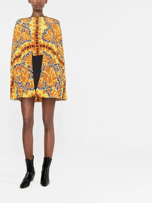 Valentino Garavani Logo-print Silk Mini Dress