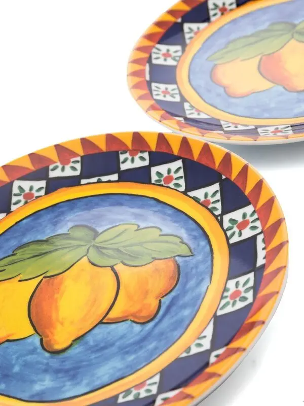 DOLCE & GABBANA CASA Carretto-print Dessert Plates