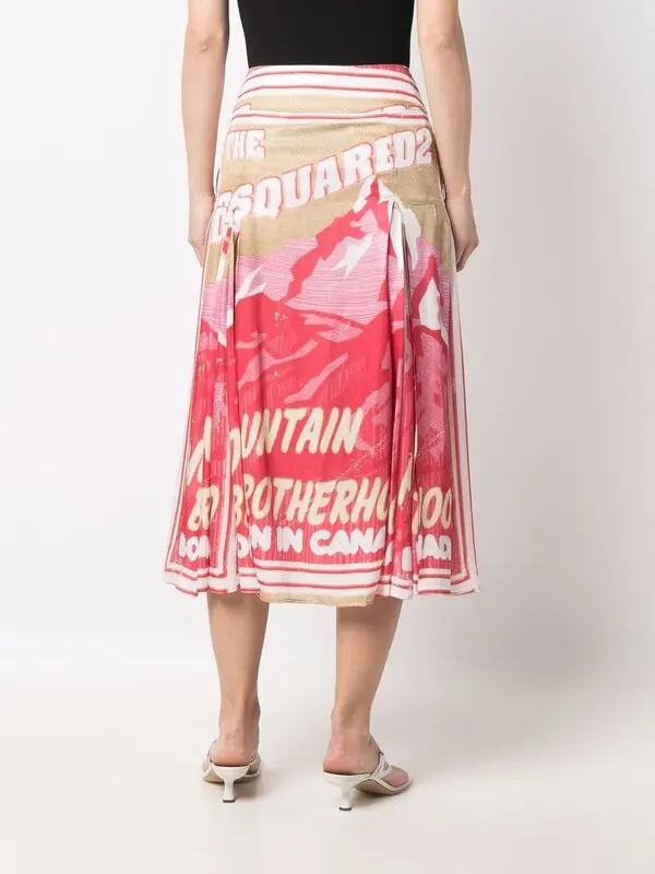 Dsquared2 Logo Box-pleat Skirt