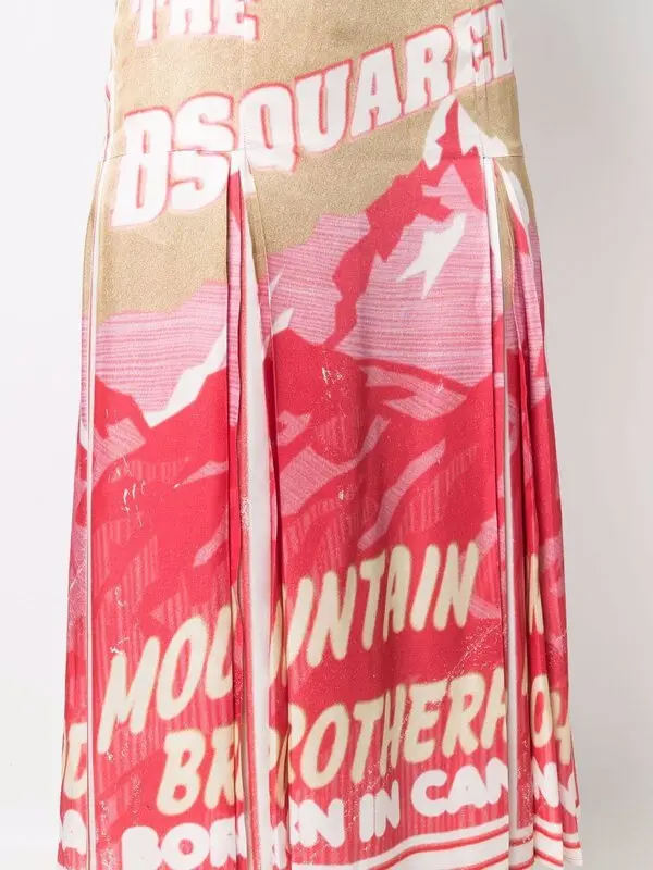 Dsquared2 Logo Box-pleat Skirt