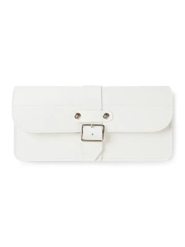 Comme Des Garçons Buckled Leather Wallet - White