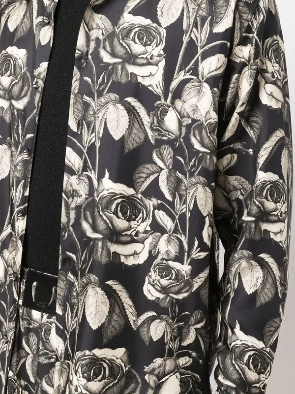 Roberto Cavalli Rose-print Silk Shirt