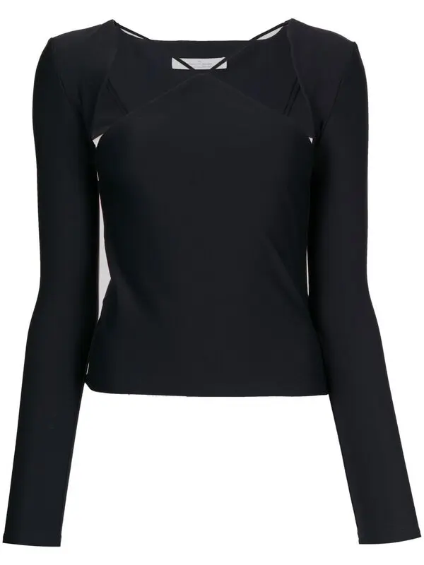 Rokh Cut-out Long-sleeve T-shirt - Black